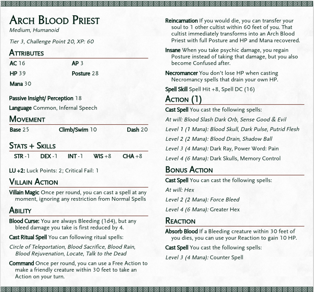 Arch Blood Priest – Elysium's Door
