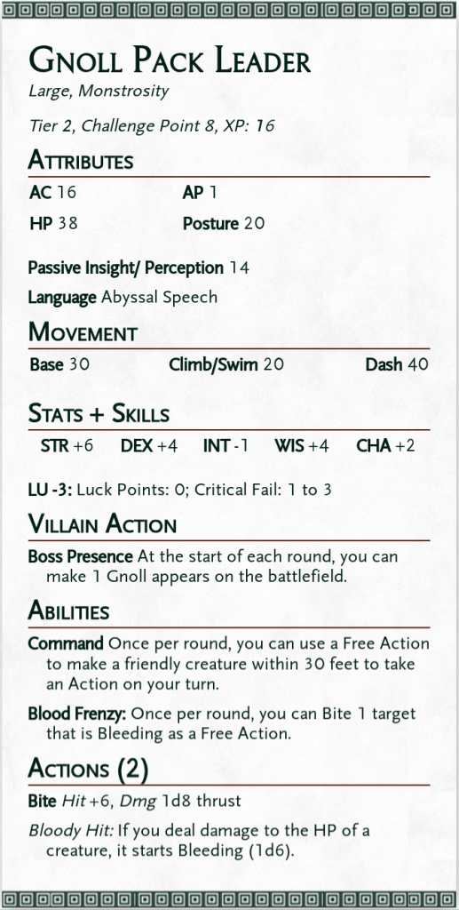 Gnoll Pack Leader – Elysium's Door
